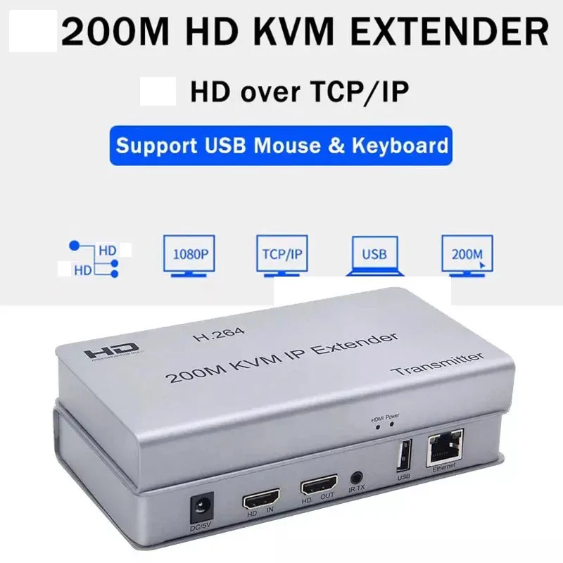 KVM-200M-Extender-Over-IP-RJ45-Ethernet-Cat5e-6-Cable-USB ...