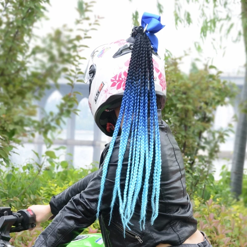Motorrad-Helm-Dreadlocks-Geflecht-Pferdeschwanz-Motocross-Fahrrad-Helm ...