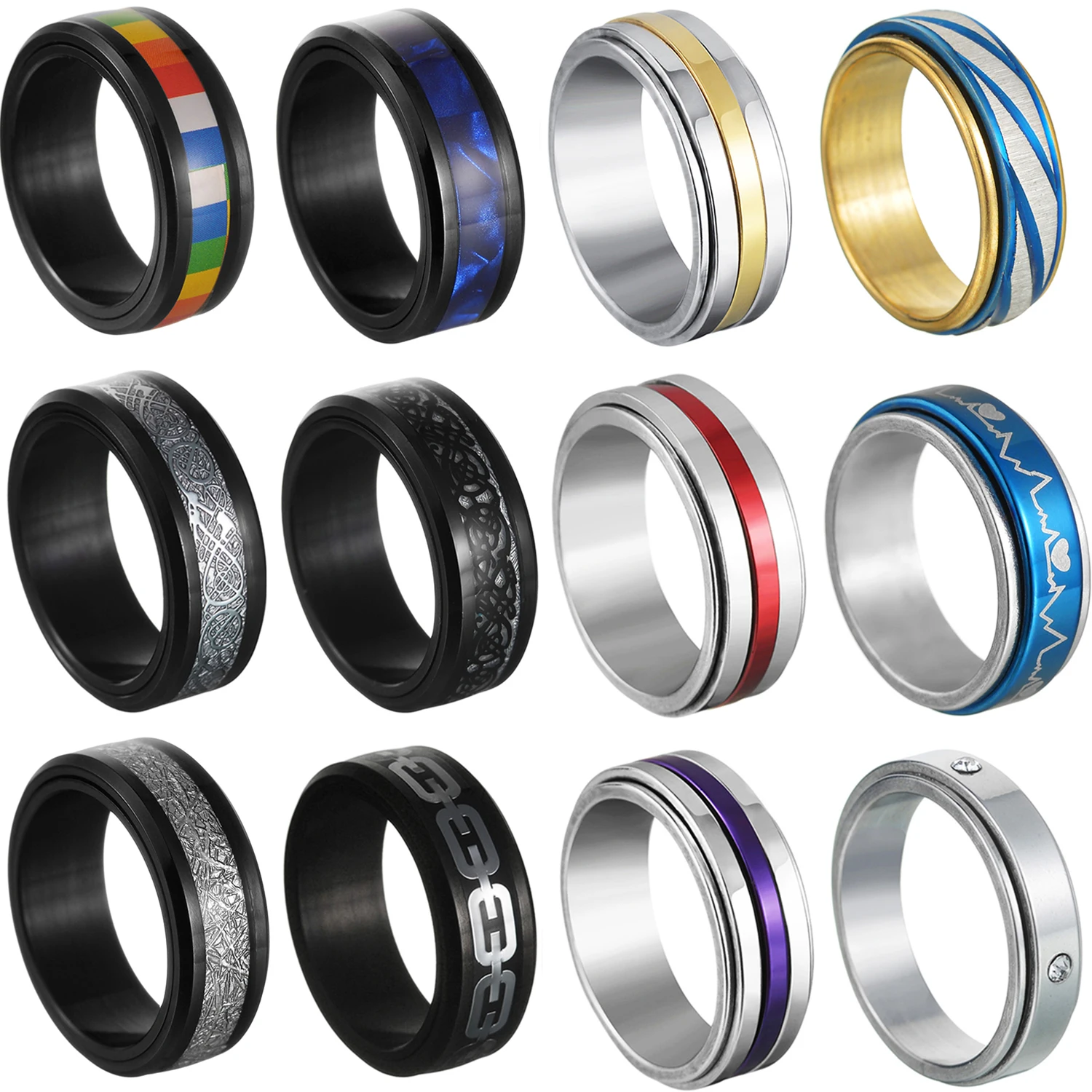 MeMolissa-New-Cool-Stainless-Steel-Rotatable-Ring-High-Quality-Spinner ...