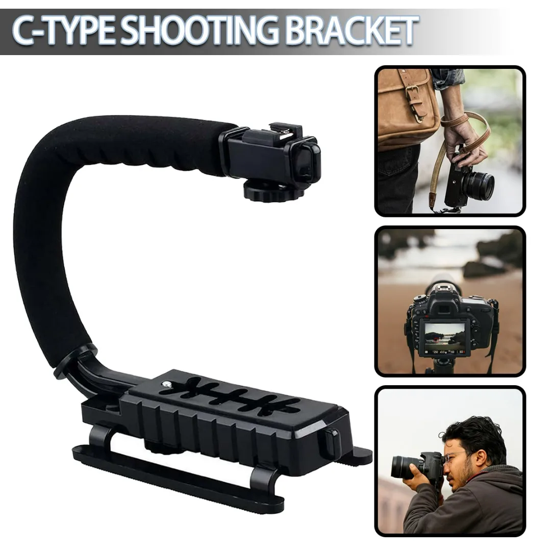 New 1pc Black Handeld Camera Stabilizer Portable Flash C type Shooting ...