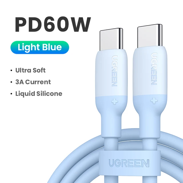 UGREEN-Cable USB tipo C de carga rápida para Macbook, Xiaomi, Samsung, POCO, 60W, 100W, PD