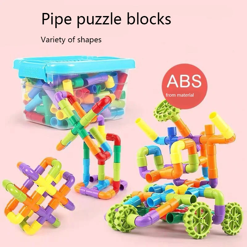 Colorful-Educational-Water-Pipe-Building-Blocks-Toys-For-Children-DIY ...