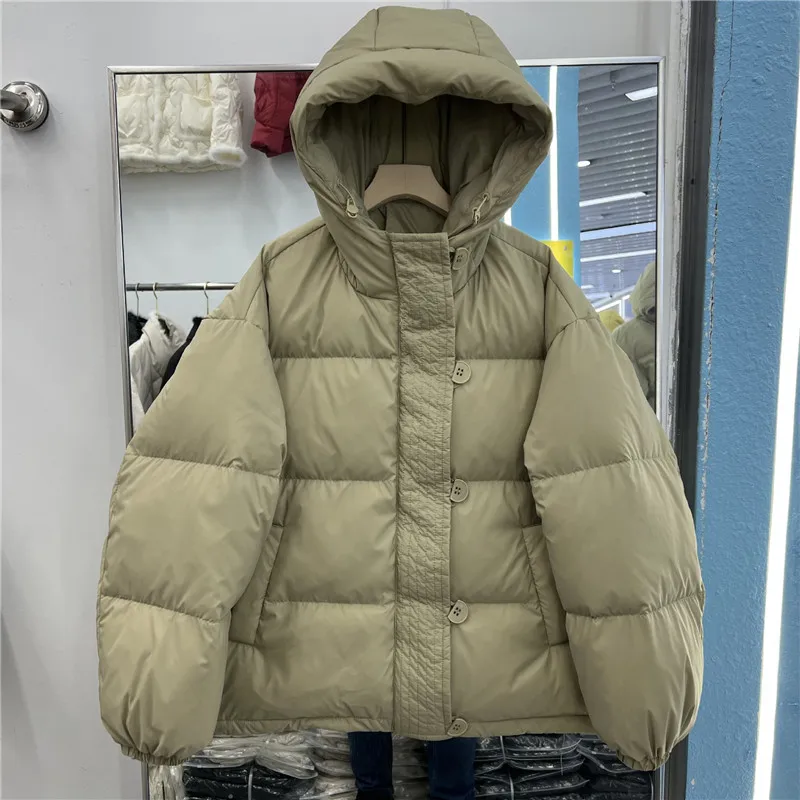 Down Jacket Women's Short Winter Warm White Duck Down Coat Parkas ...
