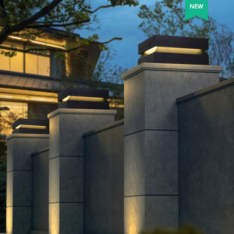 Solar-column-head-light-outdoor-waterproof-garden-light-simple-wall ...