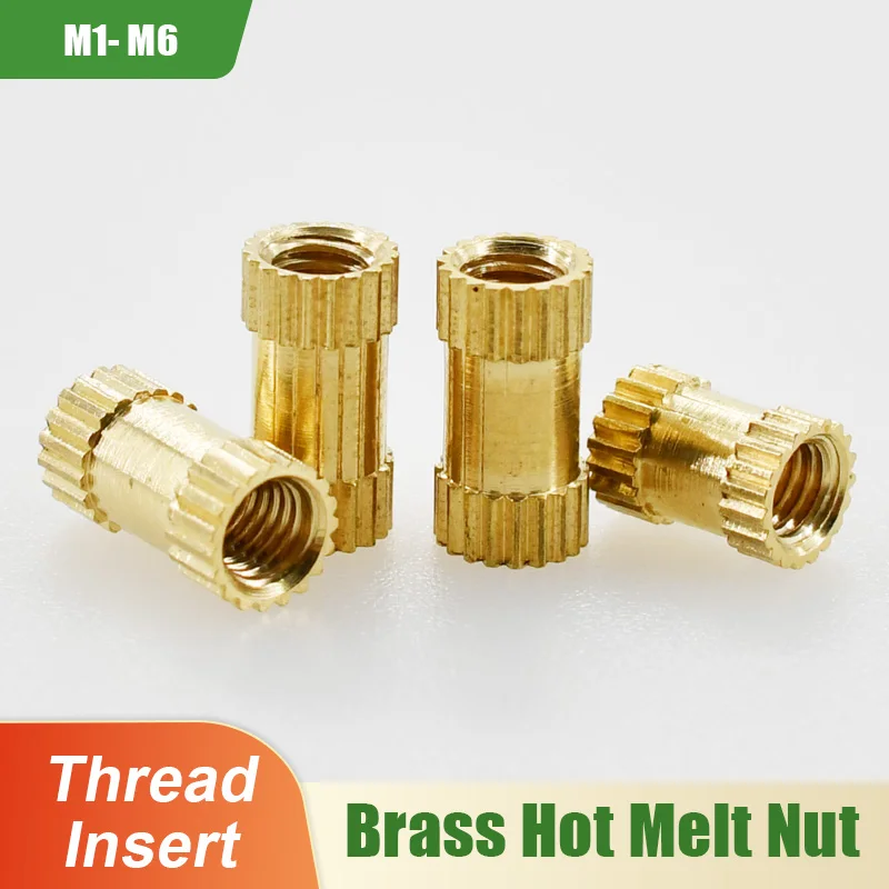 Brass Thread Nut Inserts Double Knurled Injection Embedded Hot Melt ...