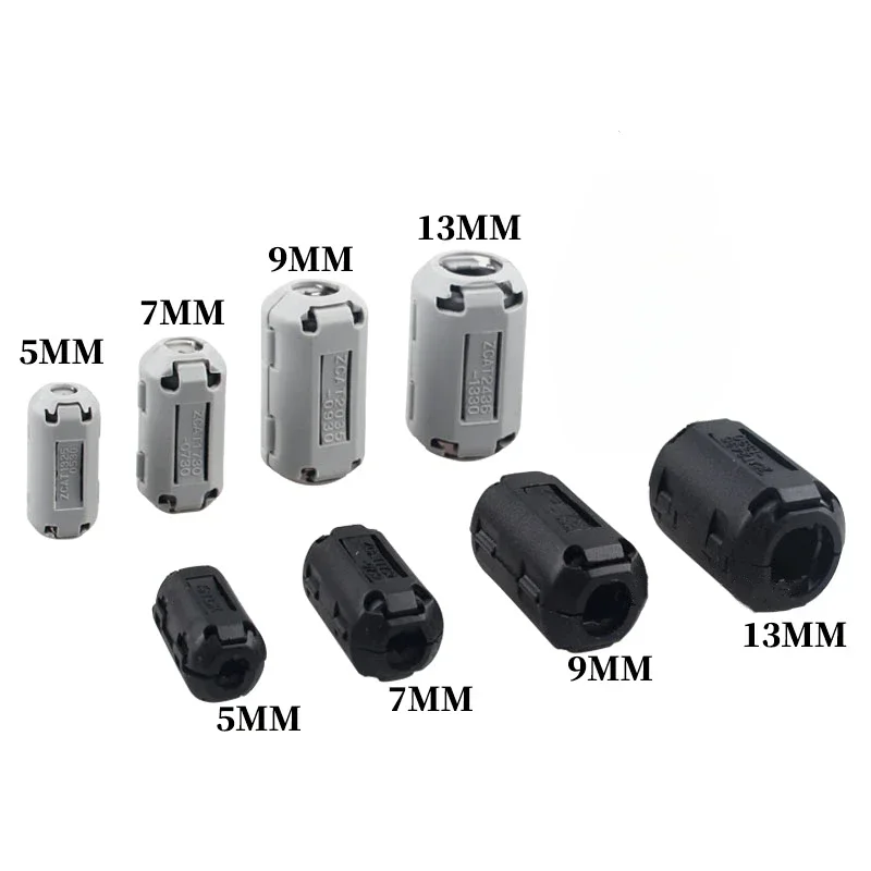 10Pcs Audio Cable Magnetic Ring Filter Circular Aperture Clip-on EMI ...