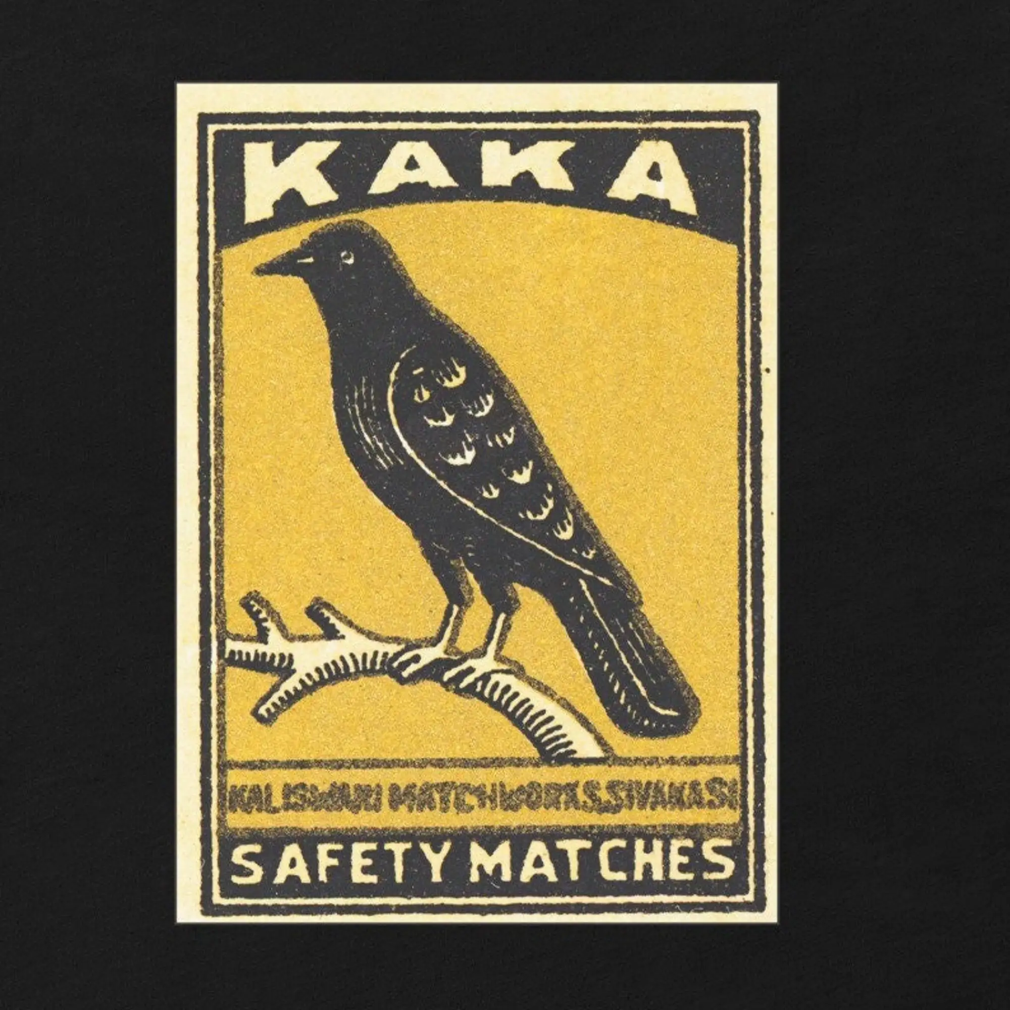 Matchbox-Label-Design-Kaka-Slick-Black-And-Yellow-Crow-T-Shirt-Free ...