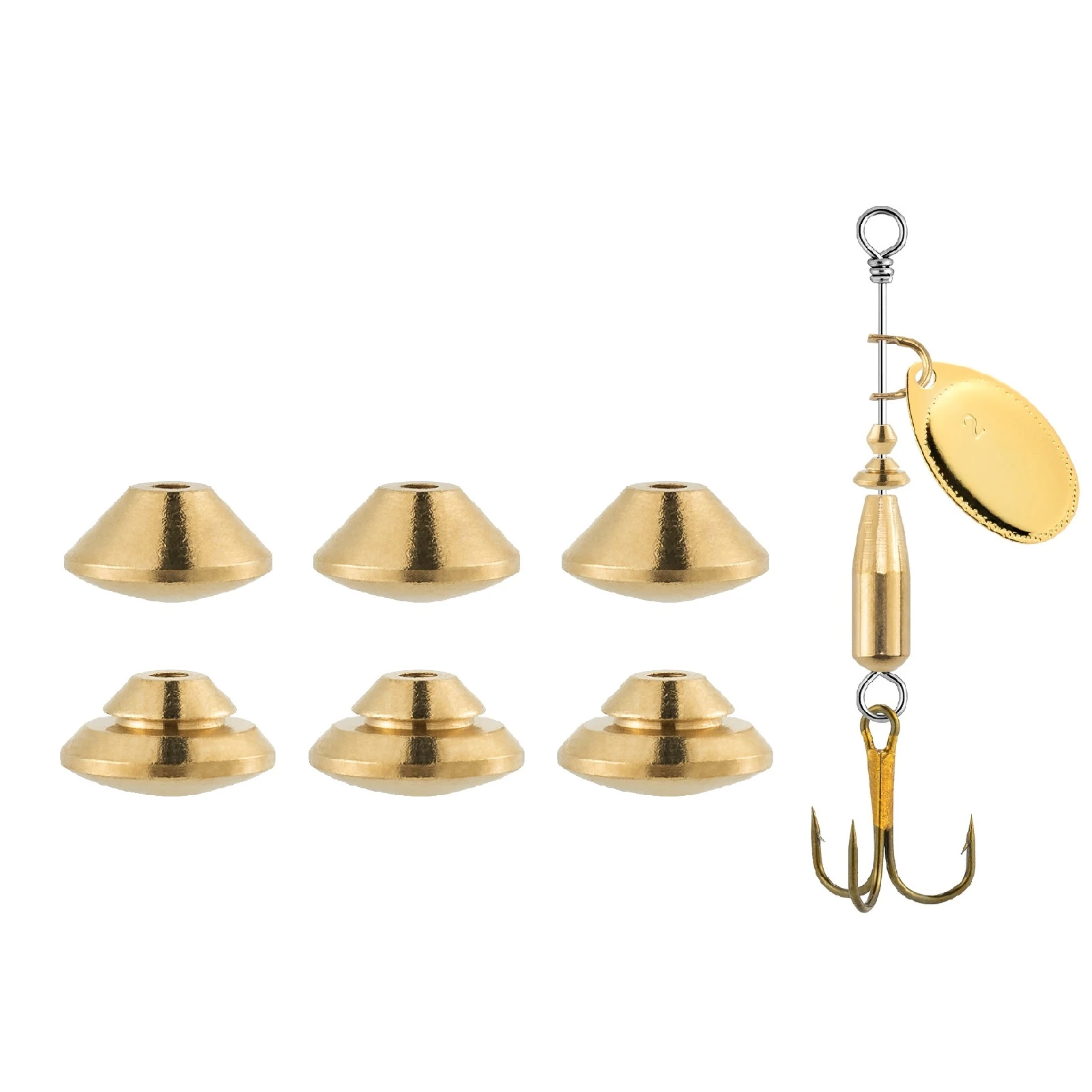 20/50pcs Brass Fishing Spinner Bead Lure Making Freshwater Walleye Rig ...