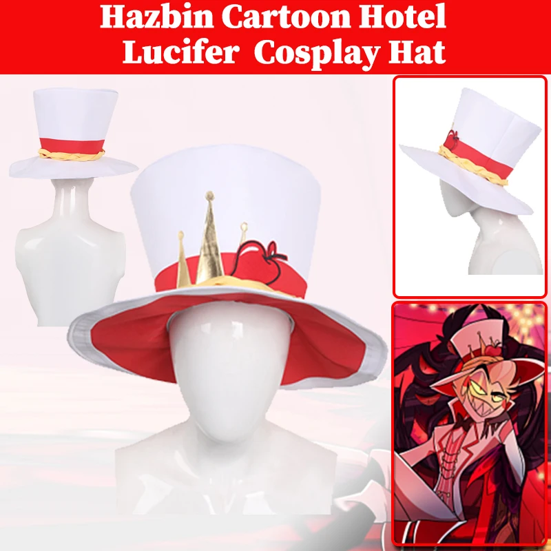Cartoon-Hell-Inn-Lucifer-Cosplay-Hat-Costume-Accessories-Unisex-White ...