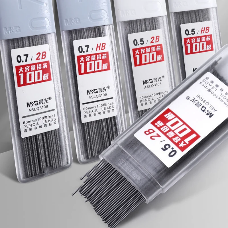 100Pcs/Box 2B/HB Mechanical Pencil Leads 0.5/0.7mm Automatic Pencil ...