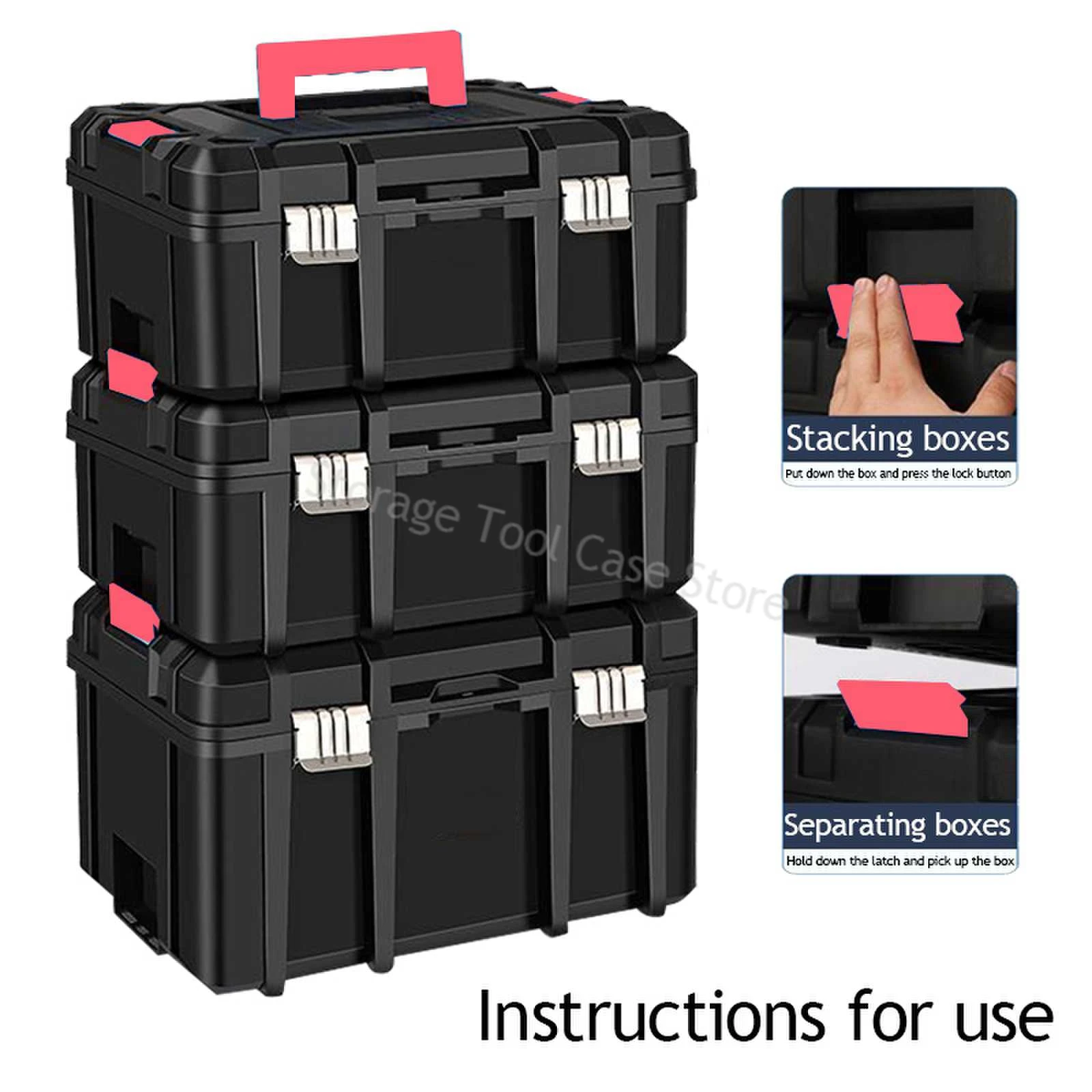 Plastic-Tool-Box-Multifunctional-Toolbox-with-Handle-Large-Capacity ...