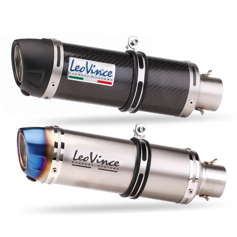Entrada-51mm-tubo-silenciador-do-escape-da-motocicleta-leovince ...