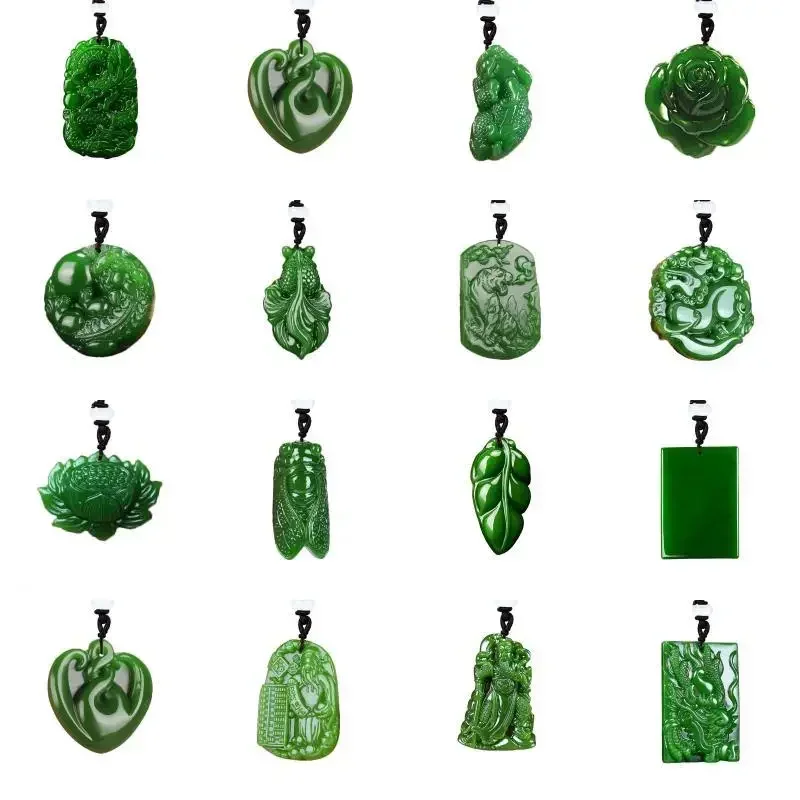Colgante-de-Jade-Natural-verde-para-hombre-y-mujer-collar-de-jaspe ...