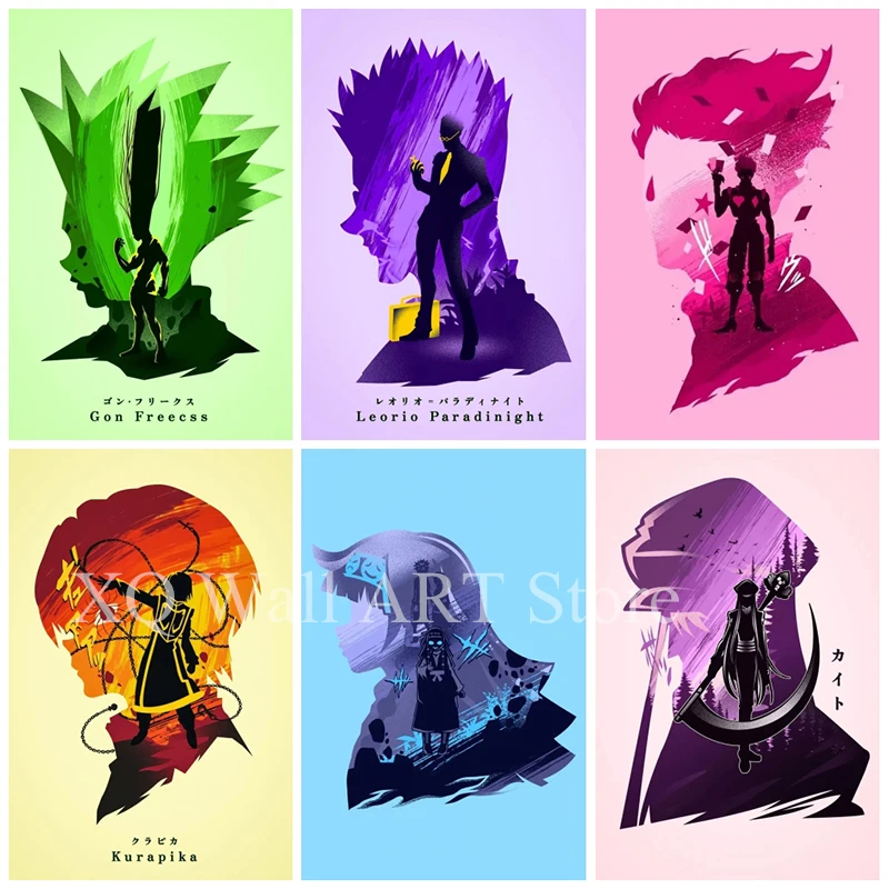 Anime Hunter X Hunter Poster Killua Zoldyck Kurapika Gon Freecss Hisoka ...