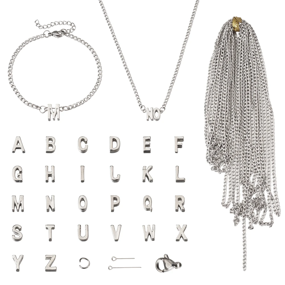 5m-Stainless-Steel-Twisted-Curb-Chains-with-Letters-Beads-Charms ...