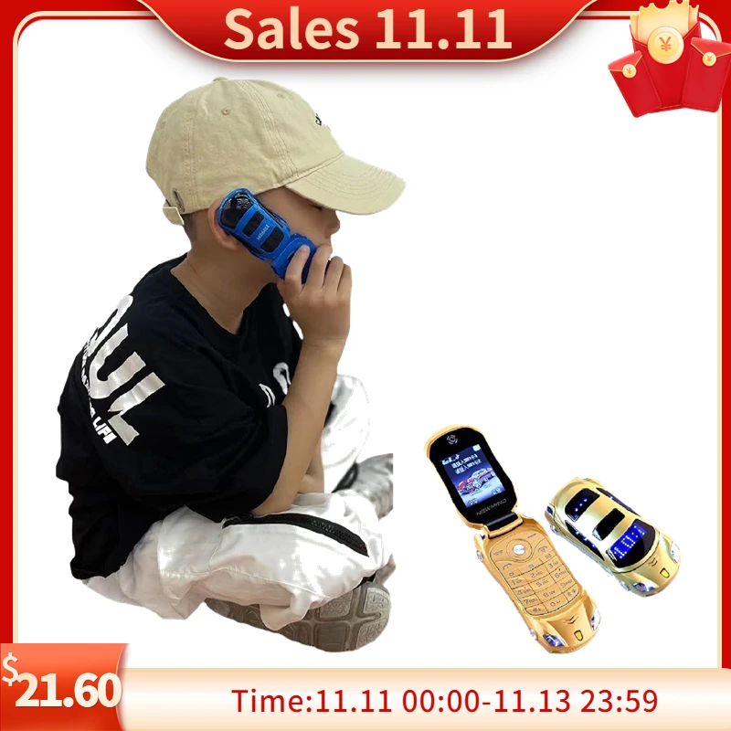 Flip Small Cool Children Cellphone Car Shape MP3 MP4 FM Radio SMS MMS ...