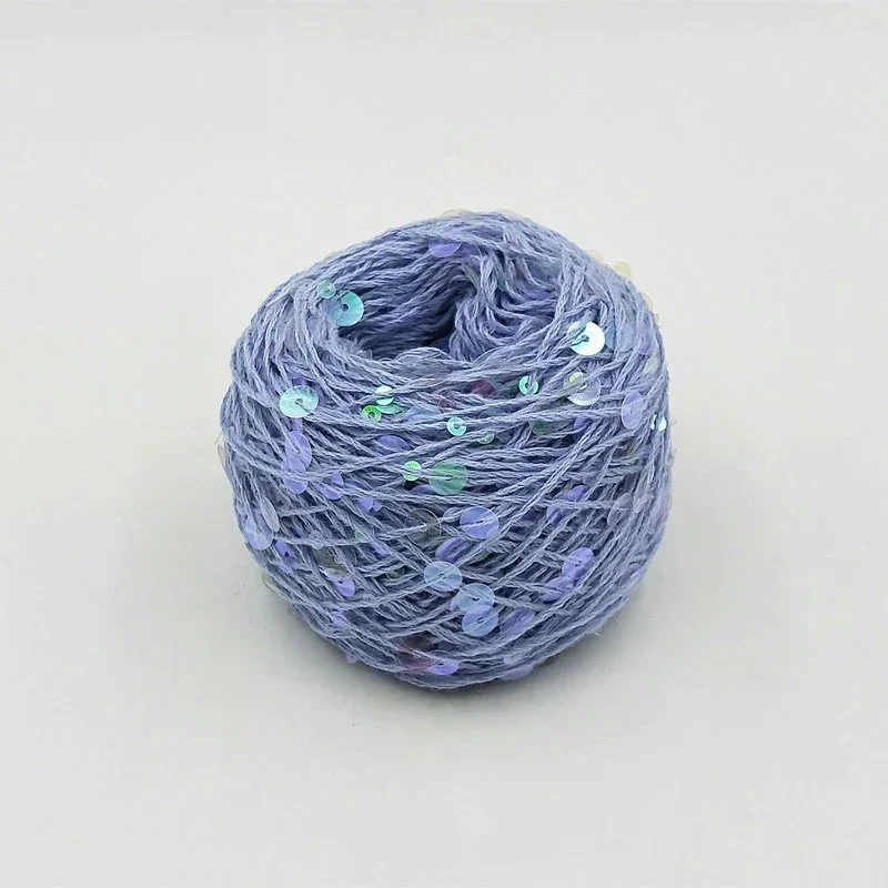 1 piece *50g Shiny Sequin 100% cotton yarn+6mm and 3mm sequins yarn for ...