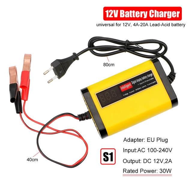 Car Smart Battery Charger Test EU Plug 100-240V Input 12V 24V Output ...