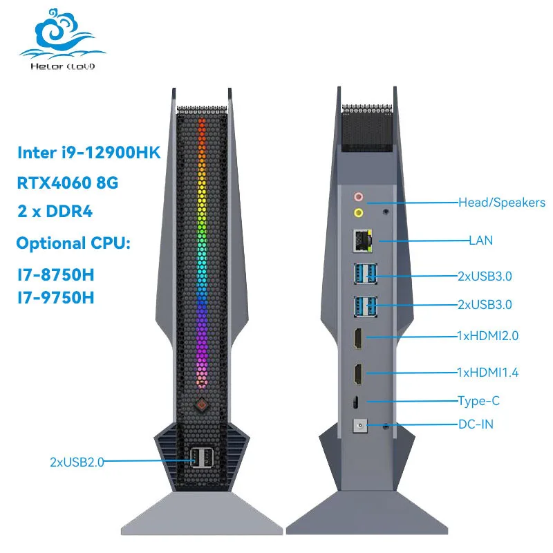 Gaming Mini PC with Inter i9-12900H Nvidia RTX4060 Support WIN10 LINUX ...