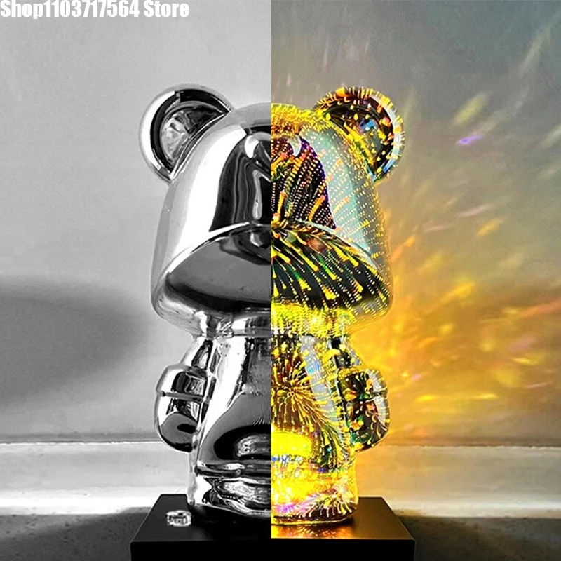 Bear-light-colorful-illuminated-glass-bear-atmosphere-light-fireworks ...