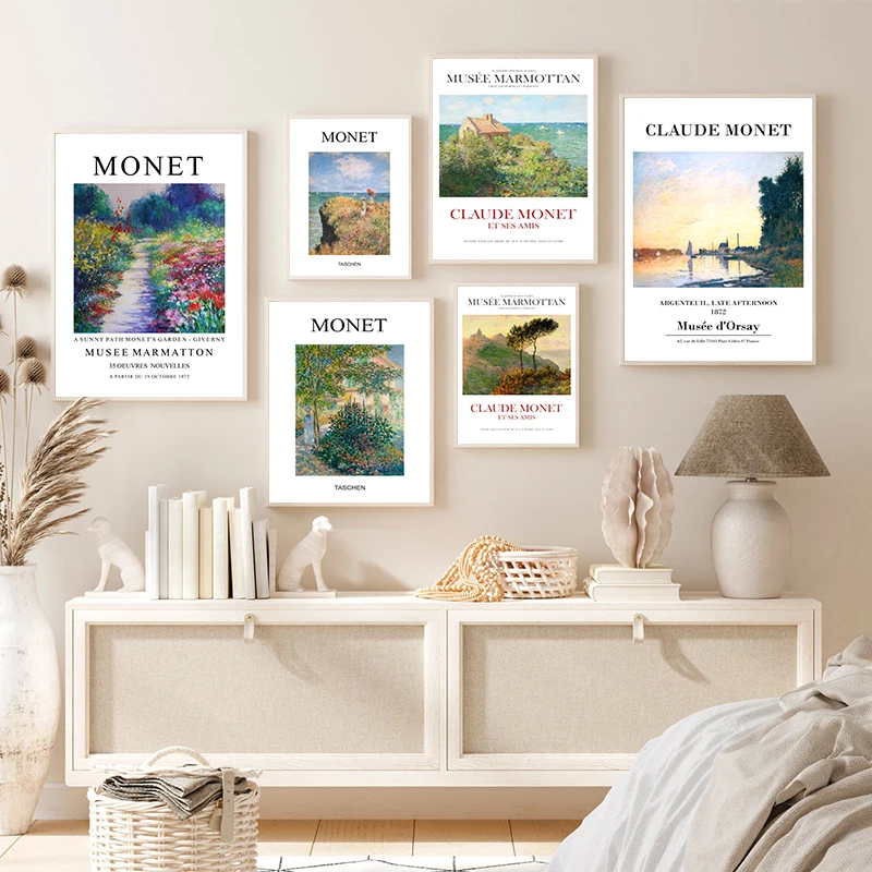 Claude Monet Exhibition Poster French Art Museum Canvas Print Abstract ...