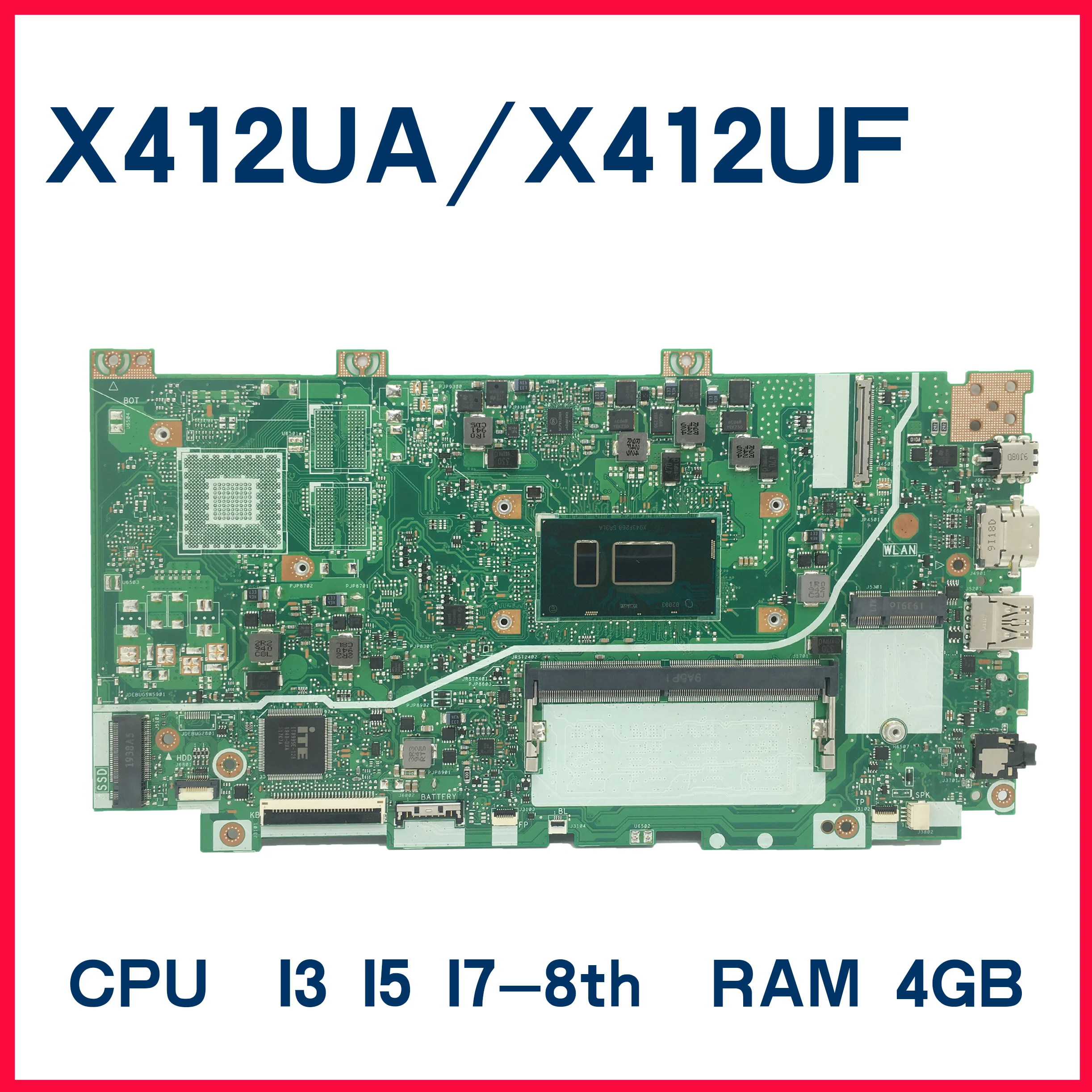 X412UF Notebook Mainboard ASUS Vivobook 14 X412UA X412U X412 Laptop ...