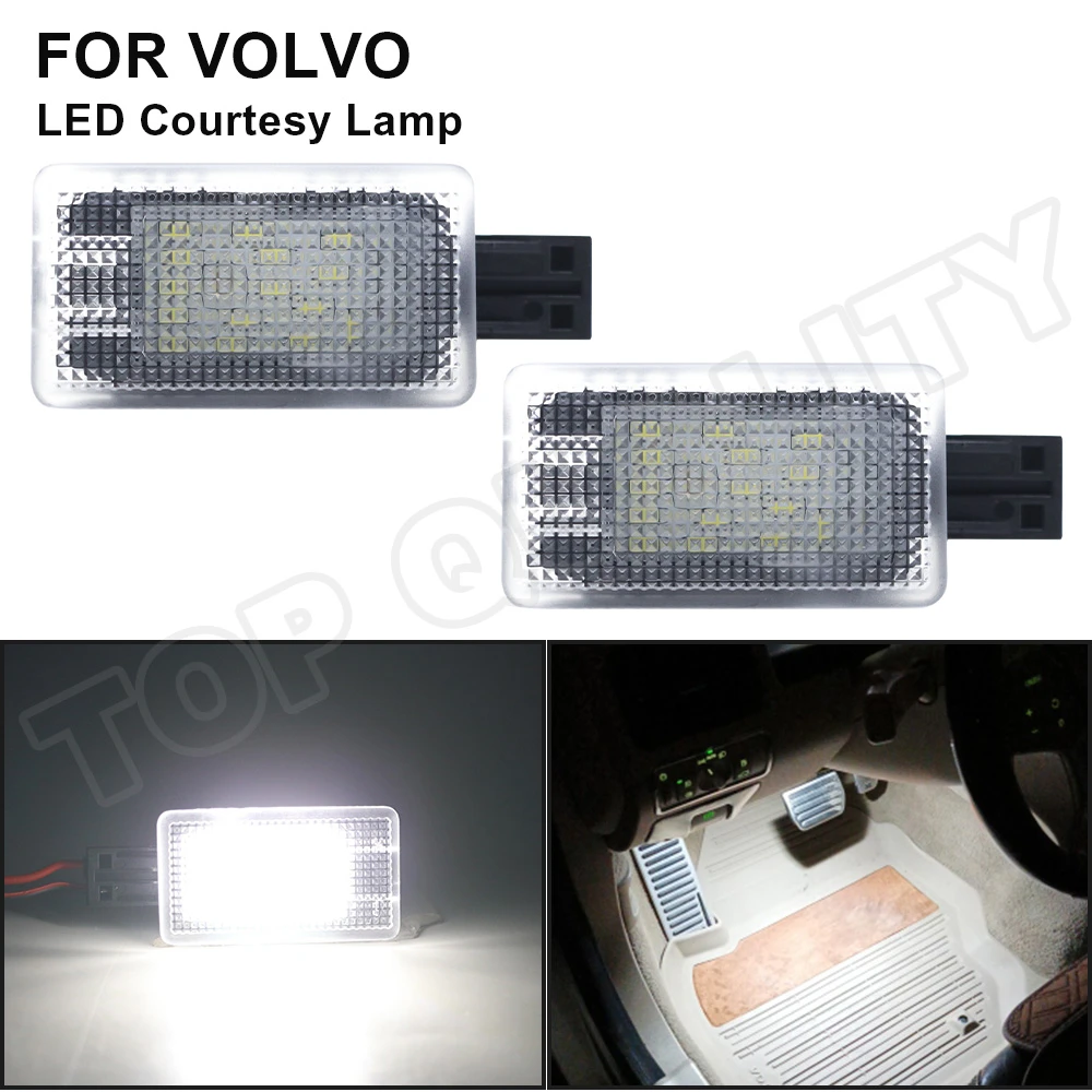 2pcs Led Courtesy Footwell Door Welcome Light For Volvo V40 V40cc V50 ...