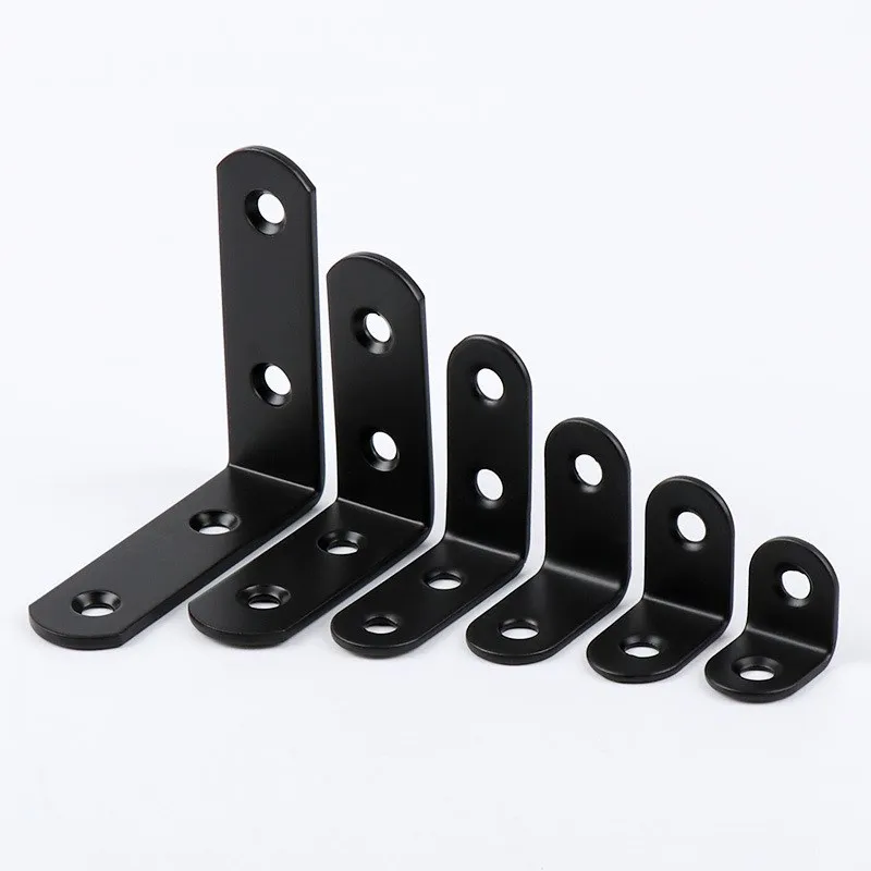 10pcs-Stainless-Steel-Supporting-Black-L-Shaped-Brackets-With-Fixing ...