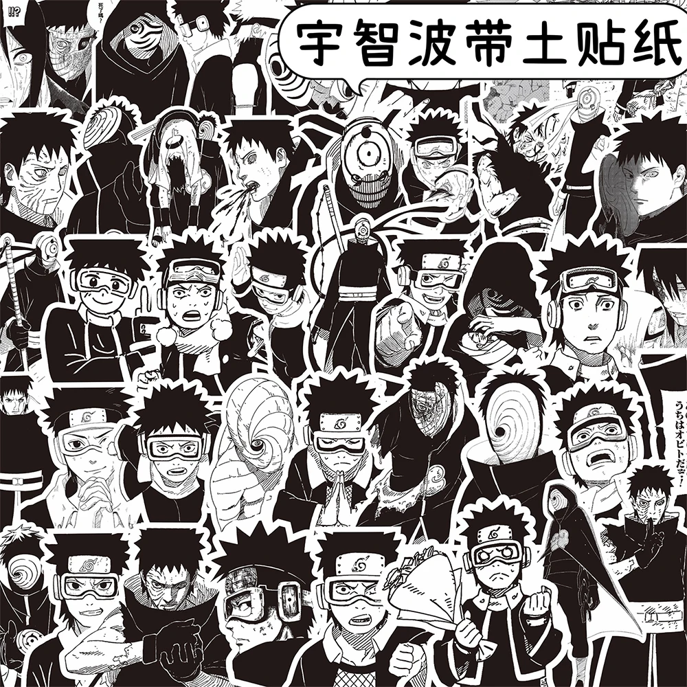 10-30-70pcs-Anime-NARUTO-Uchiha-Obito-Stickers-Cool-Black-and-White ...