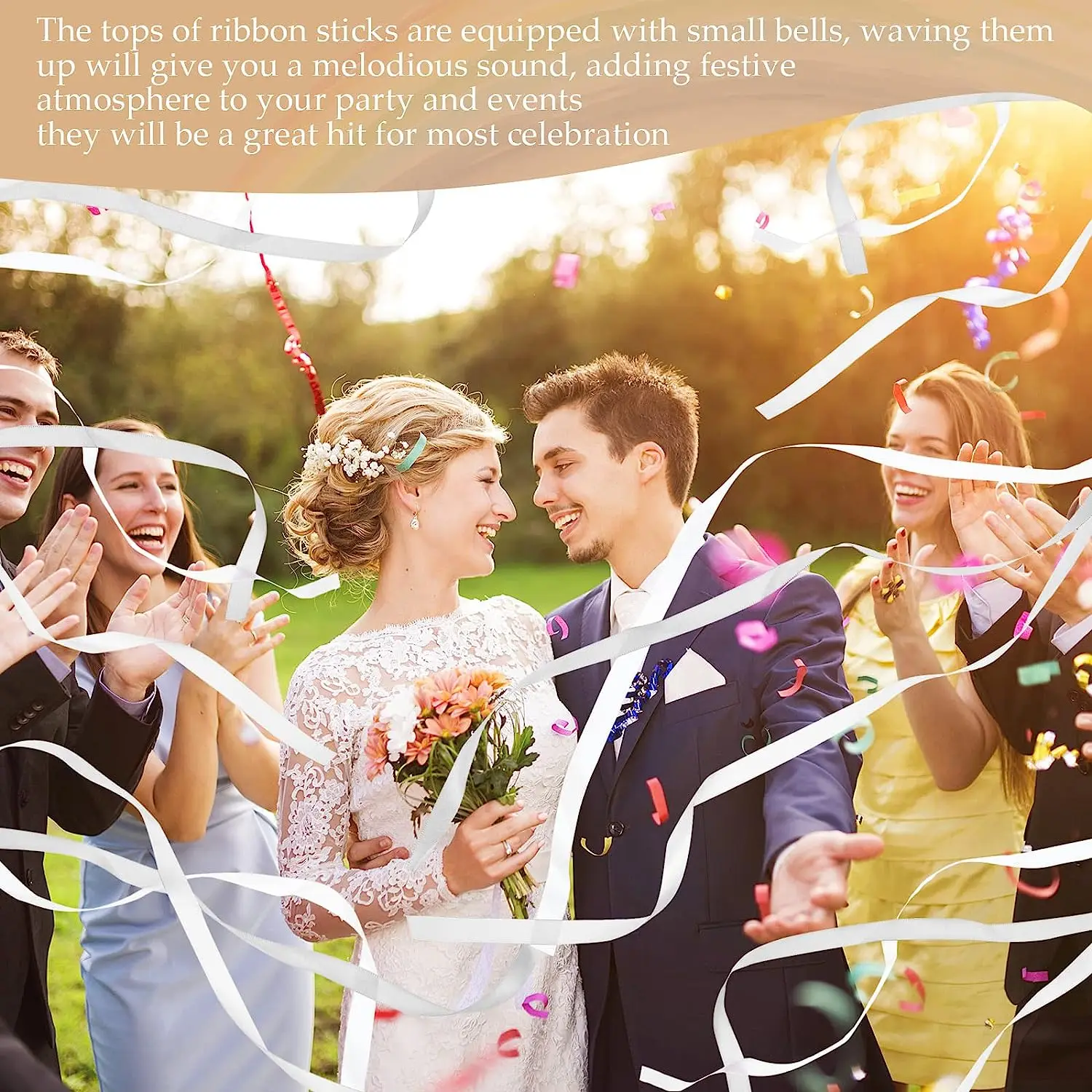 Wedding Ribbon Wands With Bells