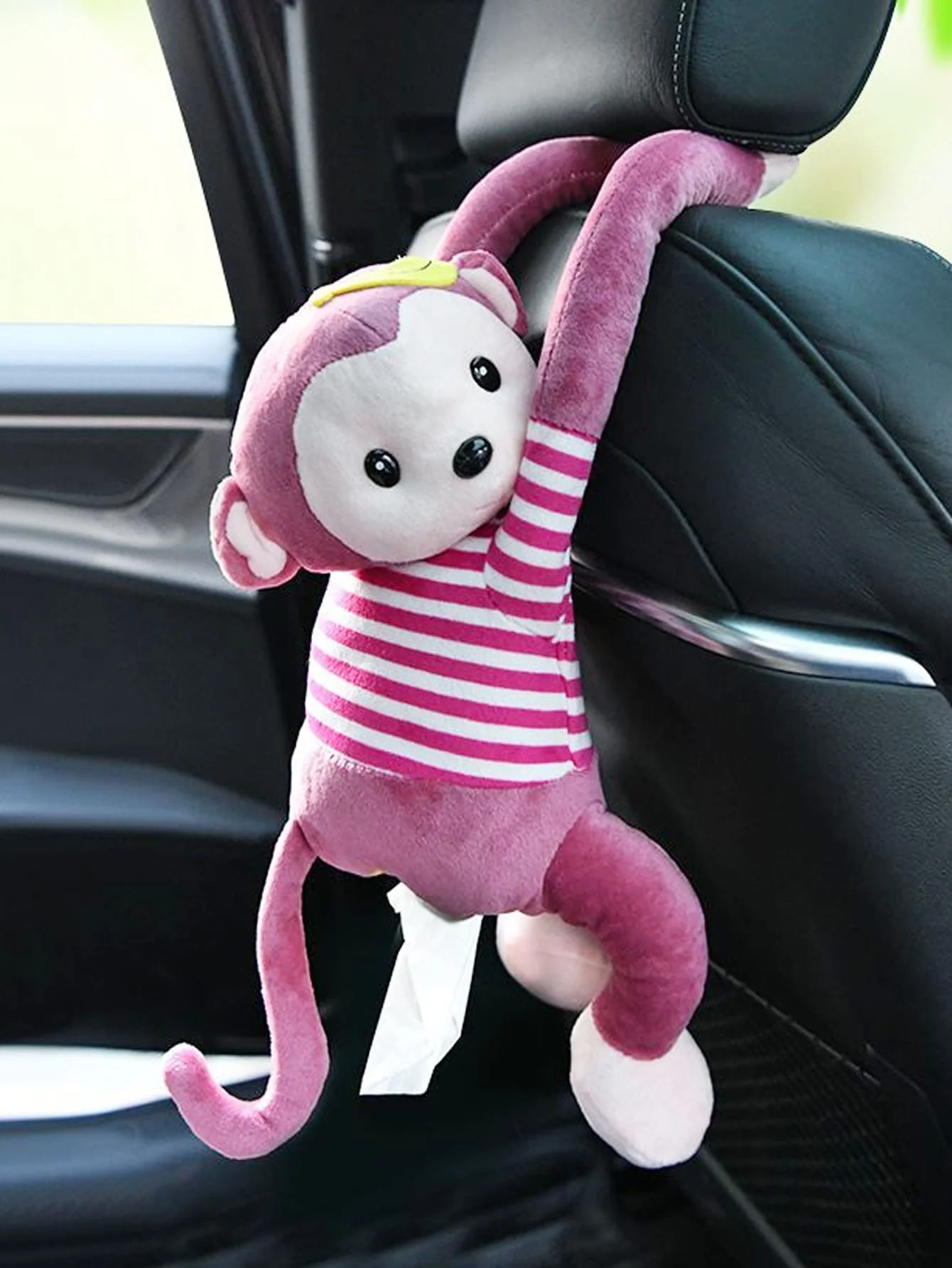 1pc creative Pippi Monkey tissue box car supplies pull hanging car seat ...