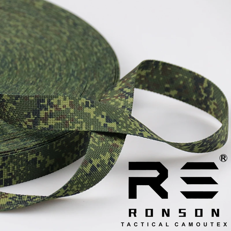 Emr/woodland Camouflage Webbing 2.5cm Wide Little Green Man Tactical ...