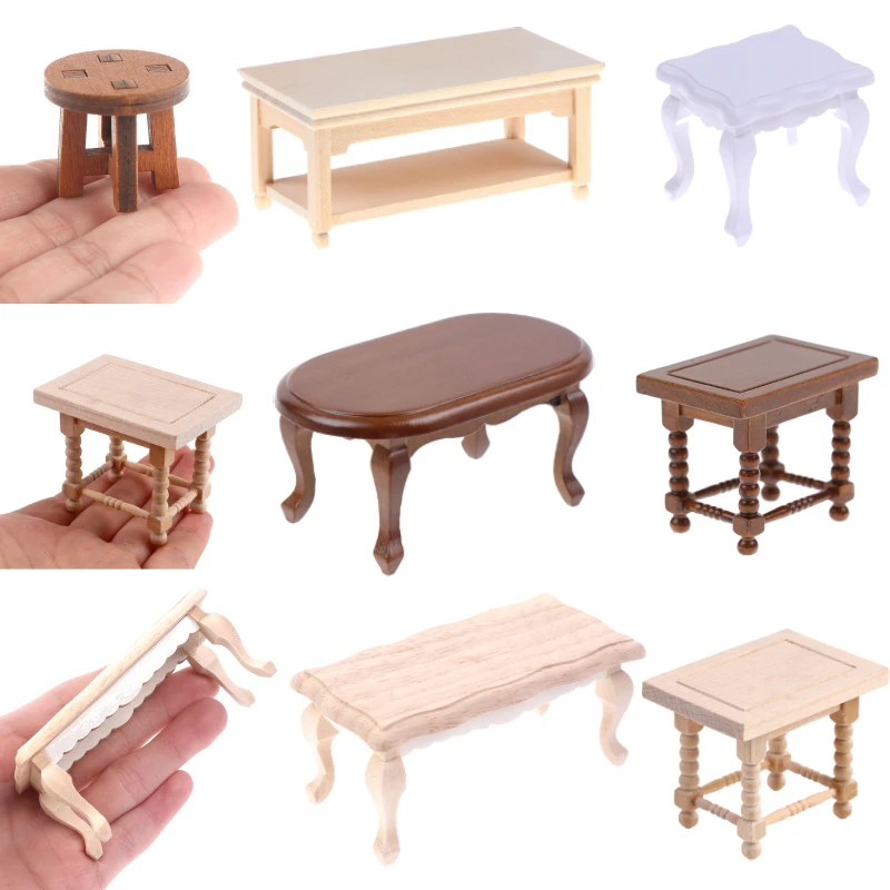 New-1-12-Dollhouse-Miniature-Wooden-Tea-table-Doll-House-Handcrafted ...