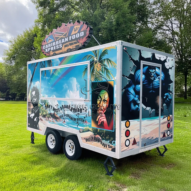 Outdoor Concession Food Truck for Sale Stainless Steel Trailer Kitchen ...