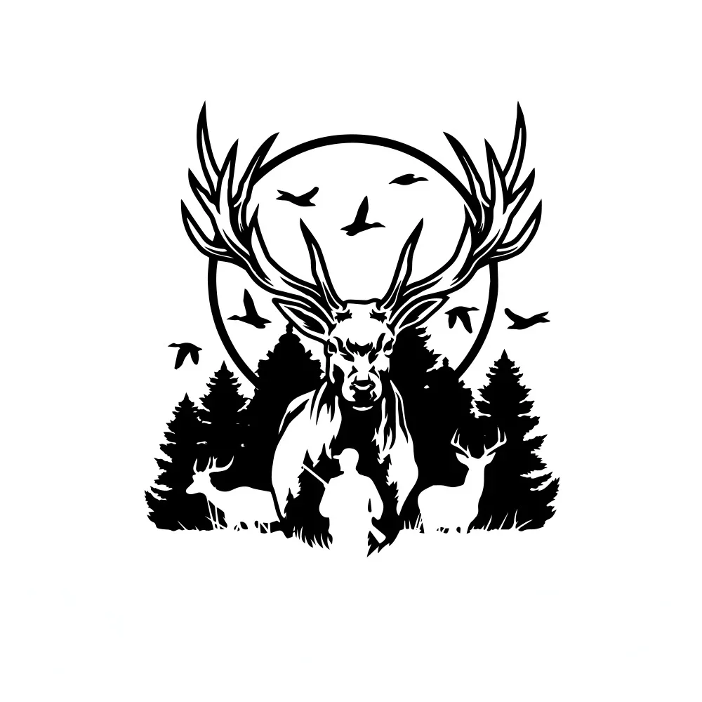 Car-Stickers-Personality-Creative-Deer-Hunter-Vinyl-Decals-Car ...