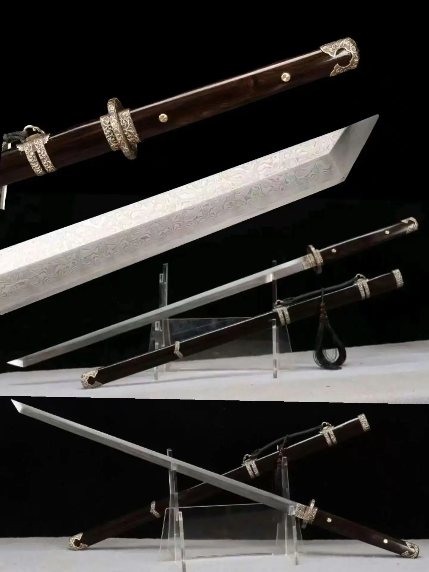 Chinese-Kungfu-Battle-Sword-Real-Multi-Refined-Damascus-Patterned-Steel ...