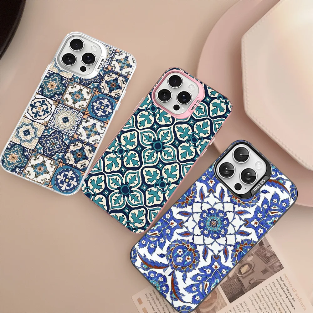 Portuguese Glazed Tiles Phone Case For IPhone 16 15 14 13 12 11 Pro Max ...