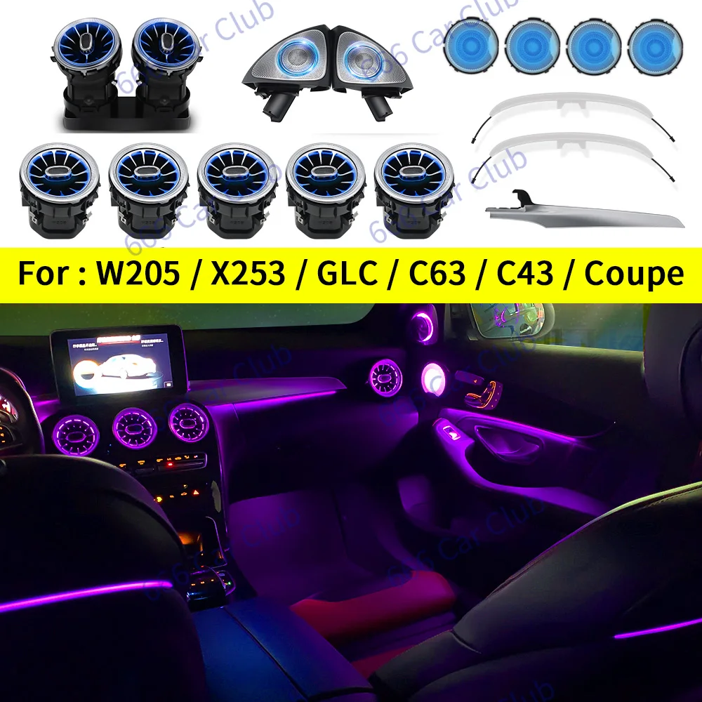 3-12-64-Colour-Car-LED-Ambient-Light-For-Mercedes-Benz-C-GLC-Class ...