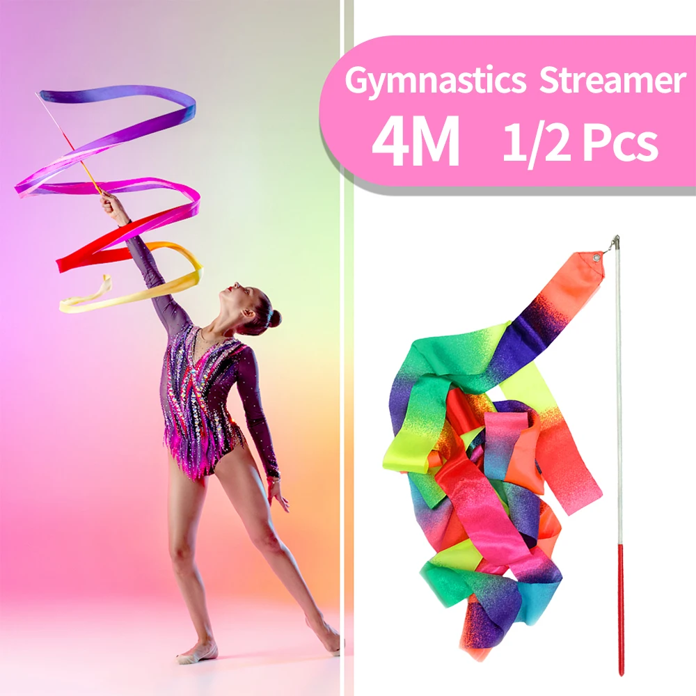 1-2Pcs-4-Meters-Colorful-Gym-Dance-Ribbon-Rhythmic-Girl-Art-Gymnastics ...