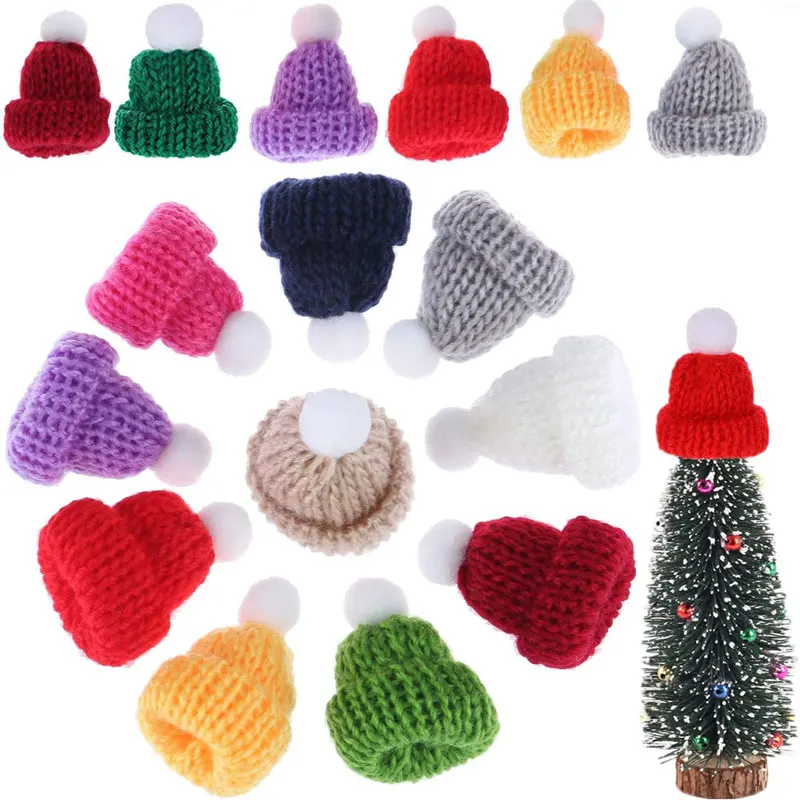 10-20Pcs-Mini-Christmas-Knit-Hats-Craft-Knitting-Hats-Doll-Craft-Hat ...