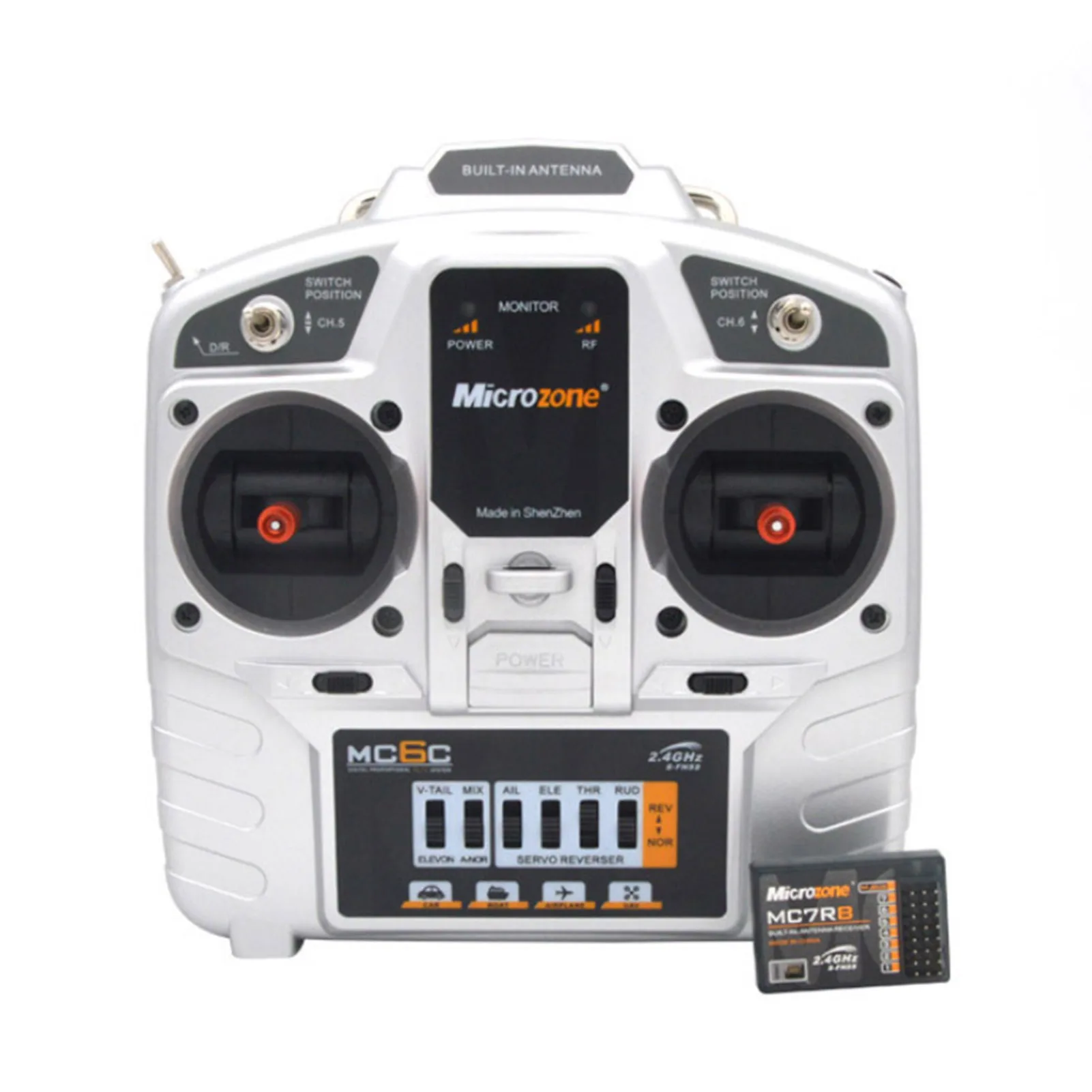 6C-mini-2-4G-6CH-Remote-Controller-Mode-1-Transmitter-MC7RB-V2-Receiver ...