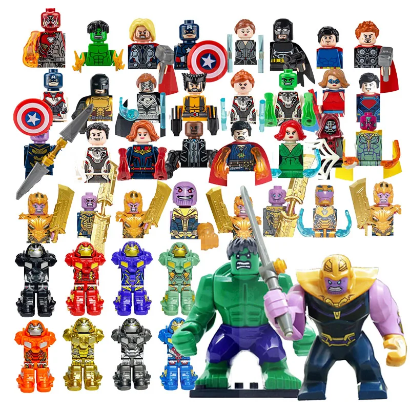 Marvel-Superhero-Mini-Block-Set-para-Crian-as-Action-Figure-DIY-Puzzle ...