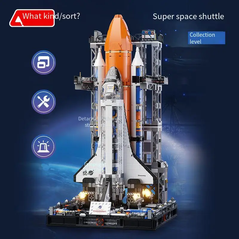Dawn Super Space Shuttle Building Blocks Assembly Model Space Rocket ...