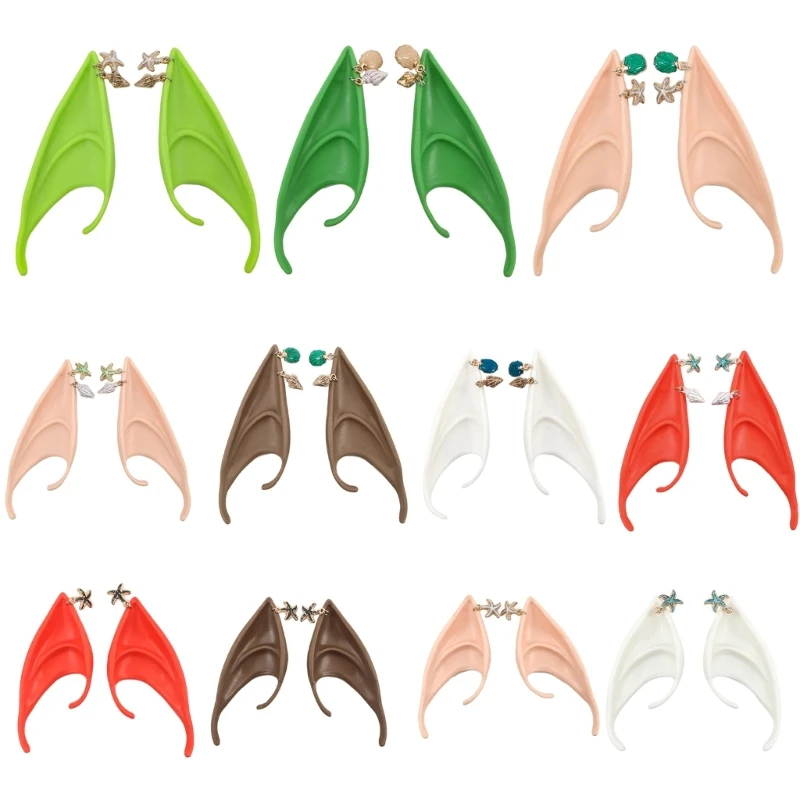 Elf-Ears-with-Shell-Pendant-Cosplay-Halloween-Decor-Soft-Harmless-False ...