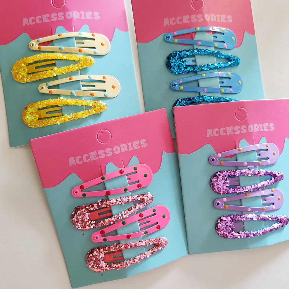 4pc-Cute-Colorful-Sparkling-BB-Hair-Side-Clips-Hairpin-for-Girls-Women ...