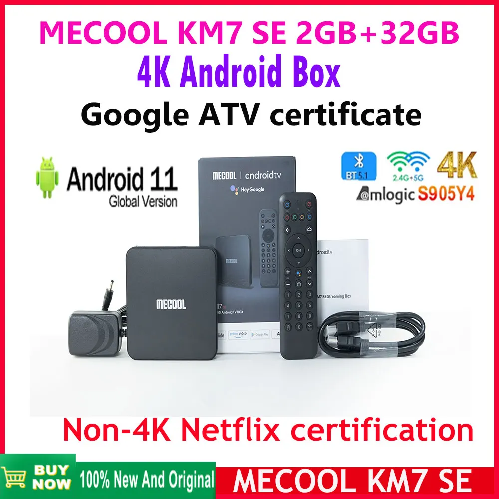 MECOOL-Smart-tv-Box-KM7-SE-2GB-DDR4-32GB-4K-ATV-certificado-por-Google ...