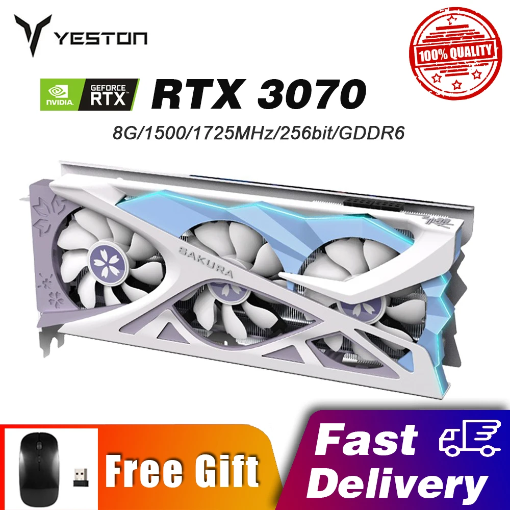Yeston Rtx3070 8g D6 Ya Placa Gráfica De Jogos 8g/256bit/gddr6 Memória ...