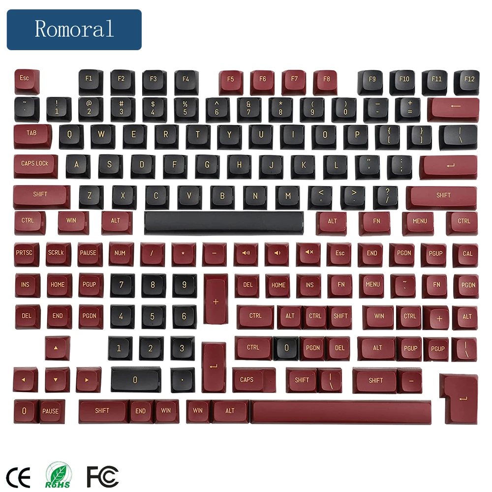 149 chaves pbt keycaps csa perfil inglês preto vermelho diy ...