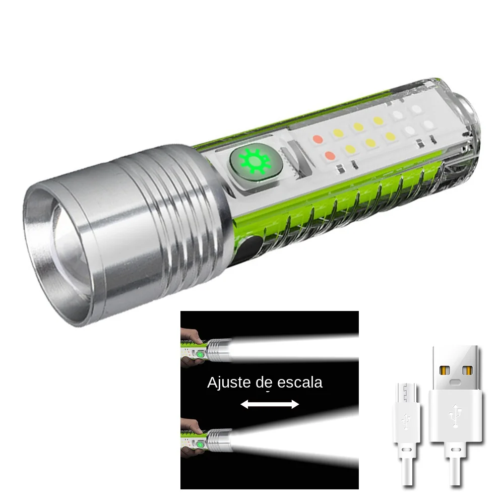 MINI llavero linterna USB C lámpara LED recargable con imán Camping luz ...