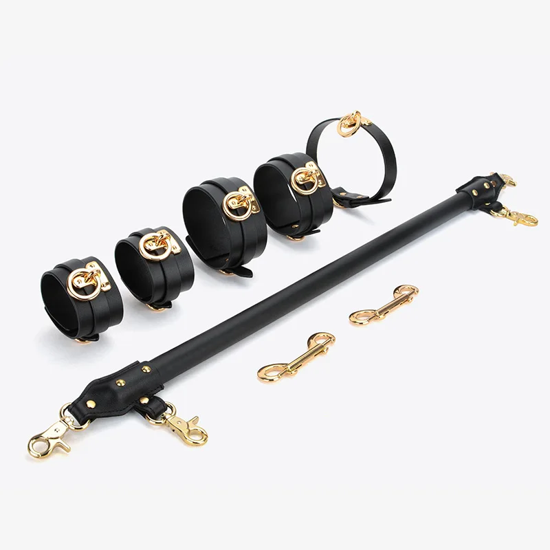 High-grade-cowhide-material-BDSM-Leather-Leg-Divider-with-Handcuffs-and ...